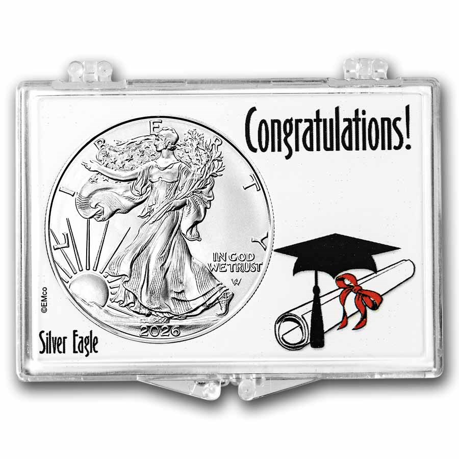 Buy 2026 1 oz Silver Eagle Congrats Grad Snap-Lock | APMEX