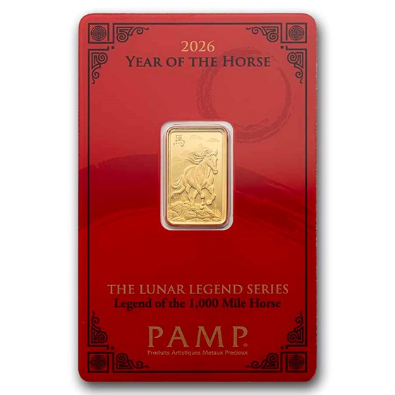 2026 5 gram Gold Bar - PAMP Suisse Year of the Horse (In Assay)