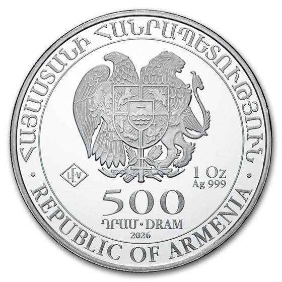 2026 Armenia 1 oz Silver 500 Drams Noah’s Ark BU