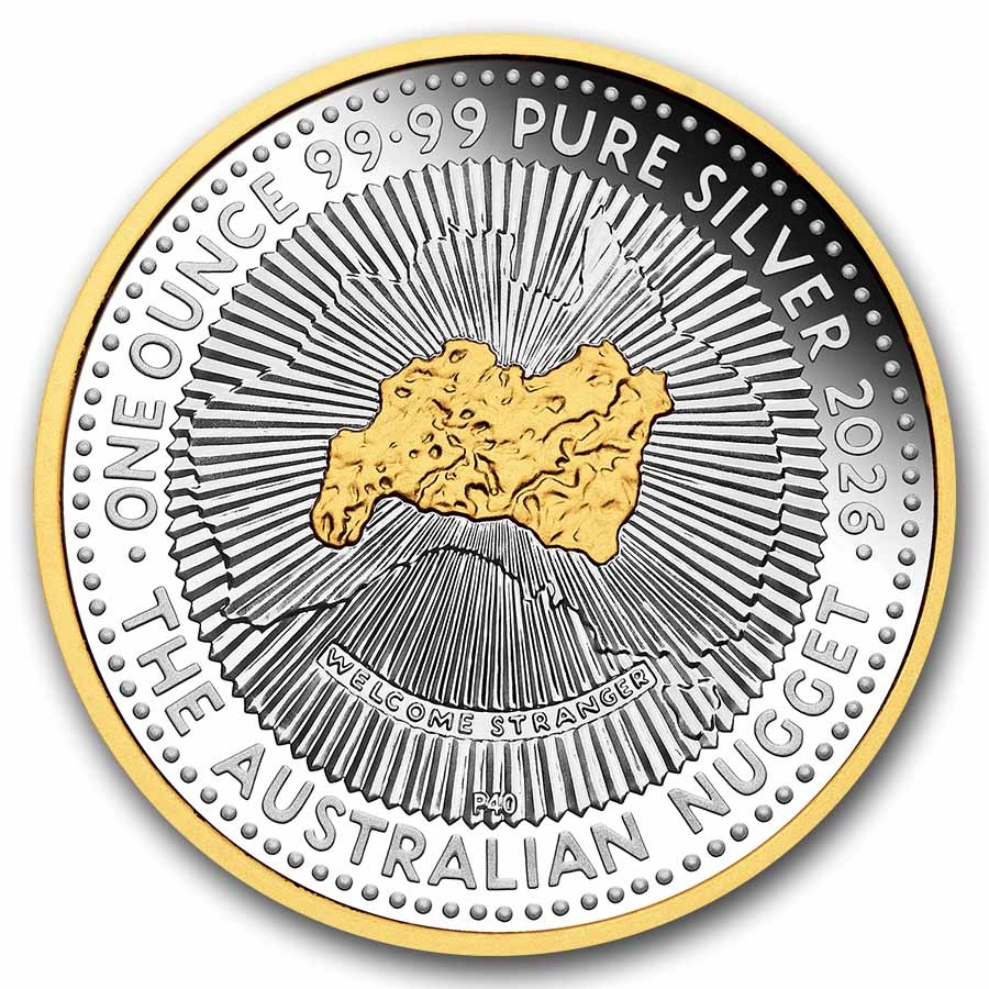 Buy 2026 AUS 1 oz Silver 40th Anniv Gold Nugget Proof | APMEX