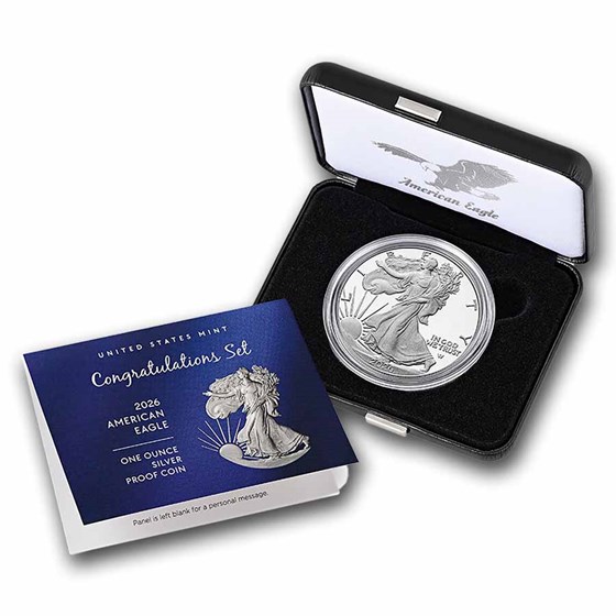 Buy 2026 W 1 oz Proof Silver Eagle Congrats Set | APMEX