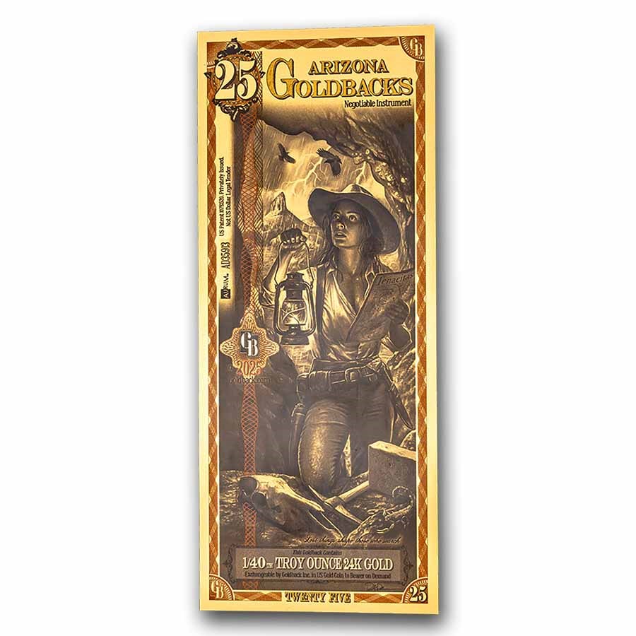 25 Arizona Goldback - Aurum Gold Foil Note (24k)