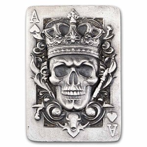3 oz Hand Poured Silver - Dead Mans Deal (Pirate Ace Card)