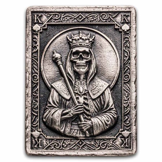 3 oz Hand Poured Silver - Dead Mans Deal (Pirate King Card)