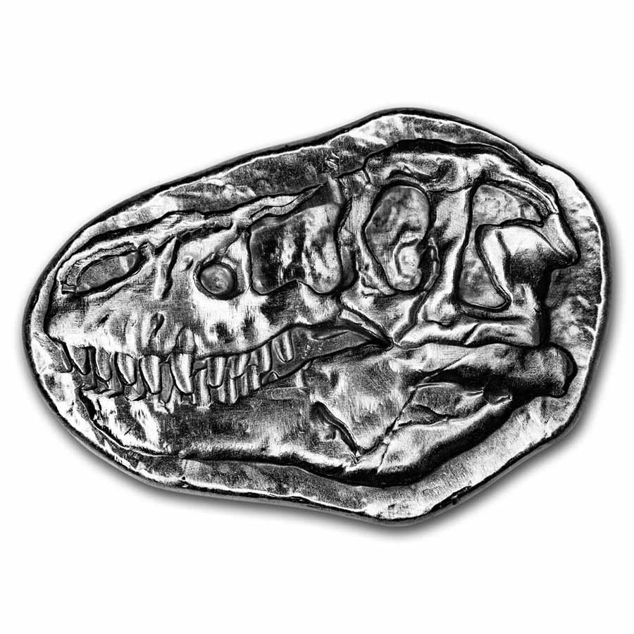 Buy 3 oz Hand Poured Silver - MPM (T-Rex Fossil, No Wooden Crate) | APMEX