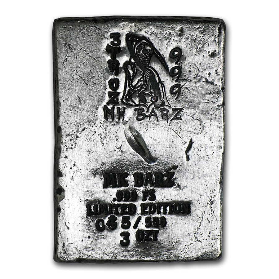Buy 3 oz Silver Bar - Limited Edition (Grim Reaper, Death is Waiting ...