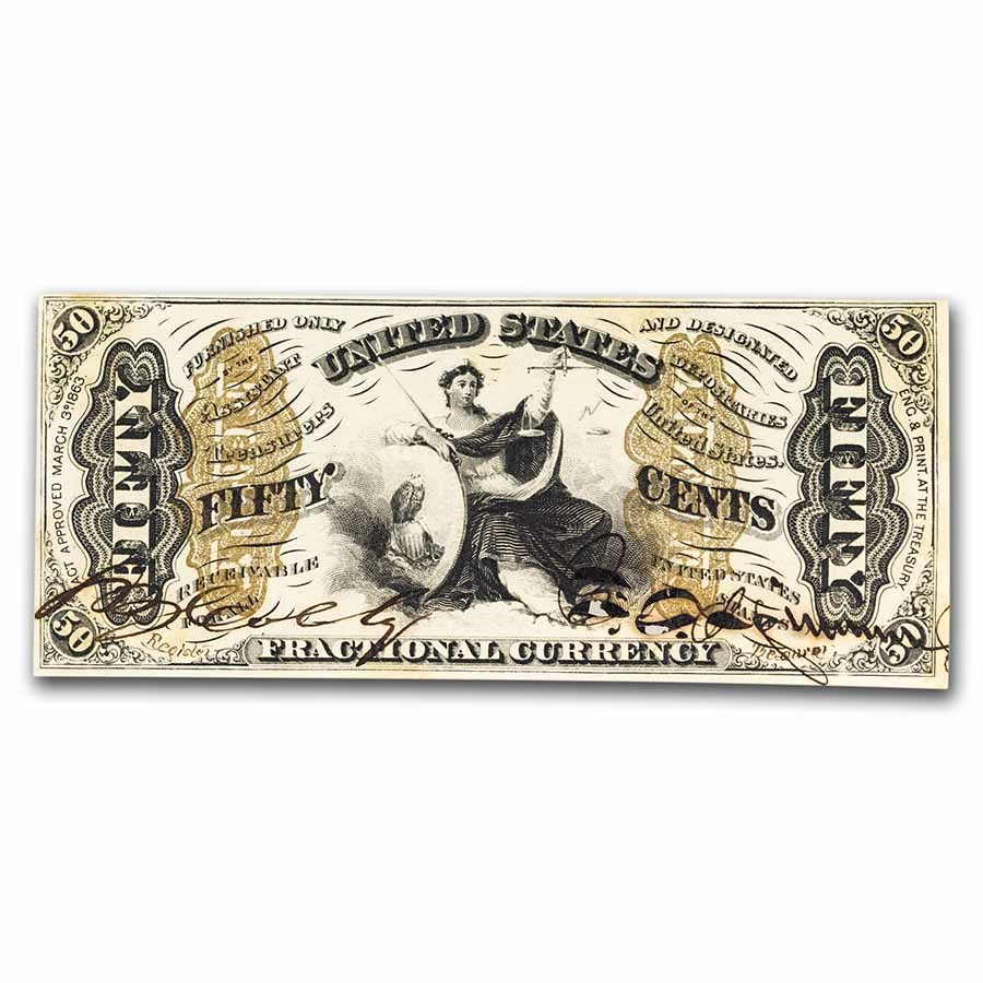 Buy 3rd Issue Fractional Currency 50 Cents AU (Fr#1355)Face Specimen ...