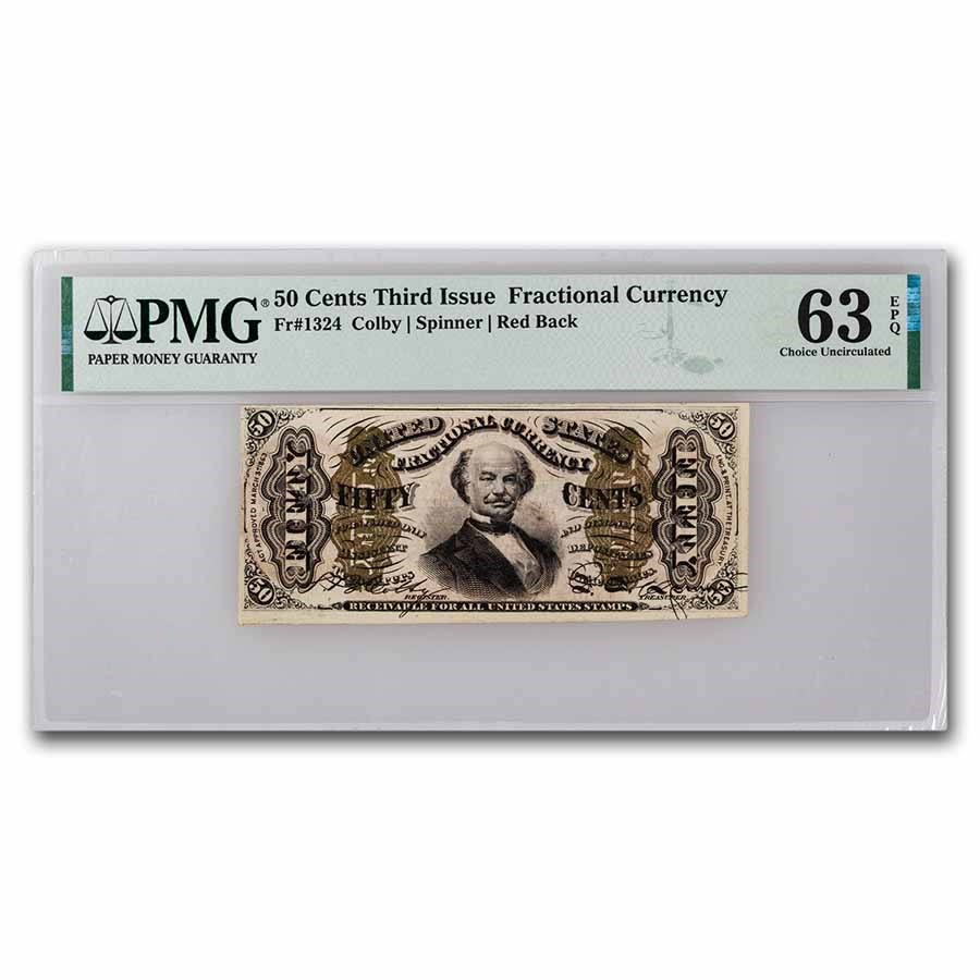 Buy 3rd Issue Fractional Currency 50 Cents CU-63 EPQ PMG (Fr#1324) | APMEX