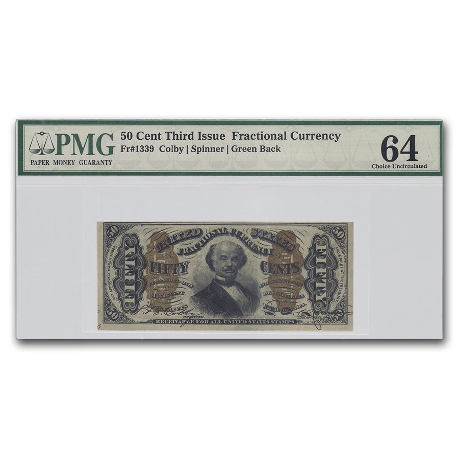 Buy 3rd Issue Fractional Currency 50 Cents CU-64 PMG (FR#1339) | APMEX