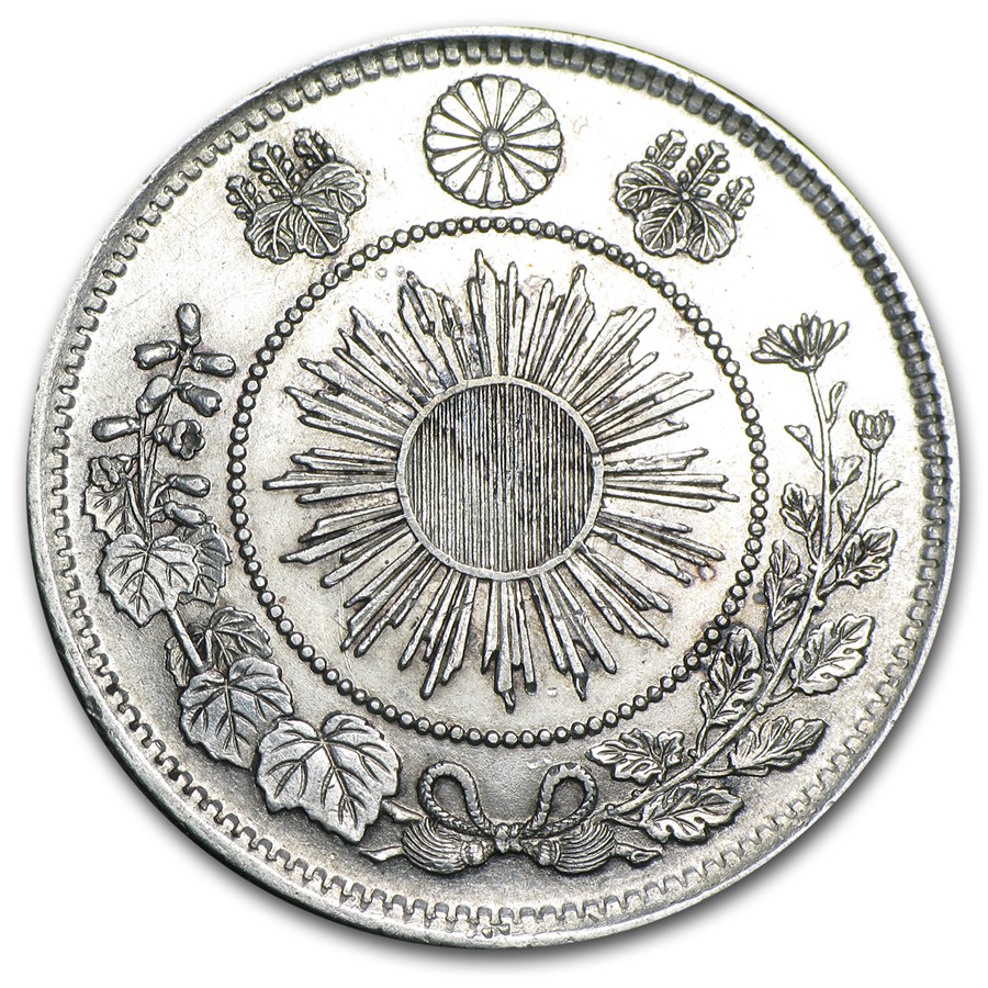 Buy 4/1871 Japan Silver 50 Sen Meiji AU | APMEX