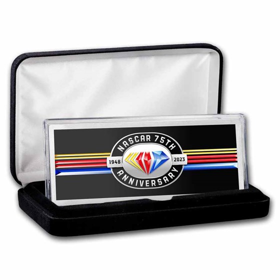 Buy NASCAR 4 oz Silver 75th Anniv Colorized Bar | APMEX