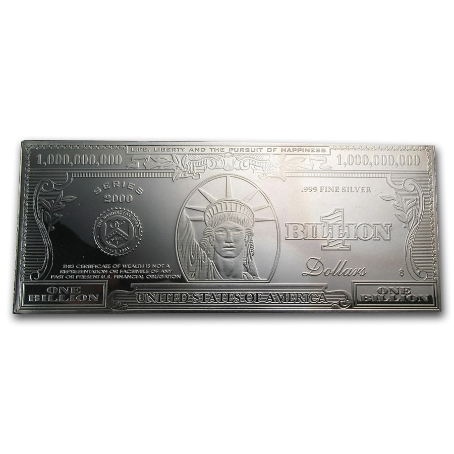 Buy 4 oz Silver Bar - $1,000,000,000 Bill | APMEX