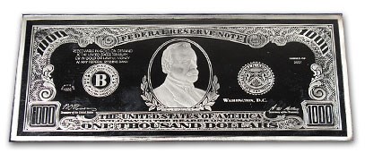 Buy 4 oz Silver Bar - $1,000 Bill | APMEX