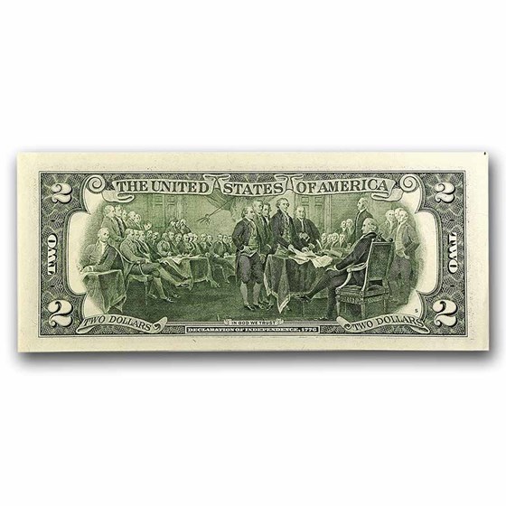 4 oz Silver Colorized Bar - $2 Jefferson Bill (w/Box & COA + $2)