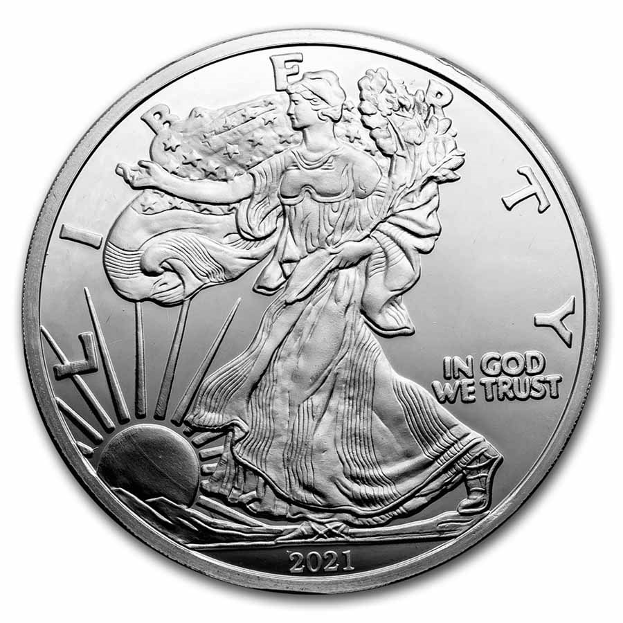 Buy 4 oz Silver Round - 2021 Silver Eagle (w/Box & COA) | APMEX