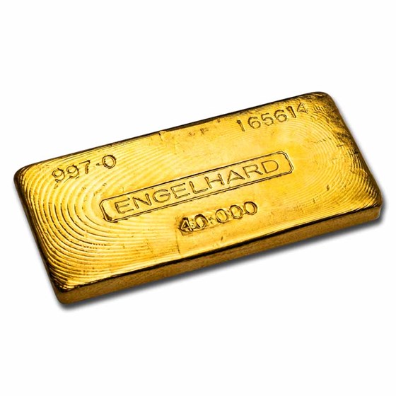 40 oz Gold Bar - Engelhard (Poured, 0.997 Fine)