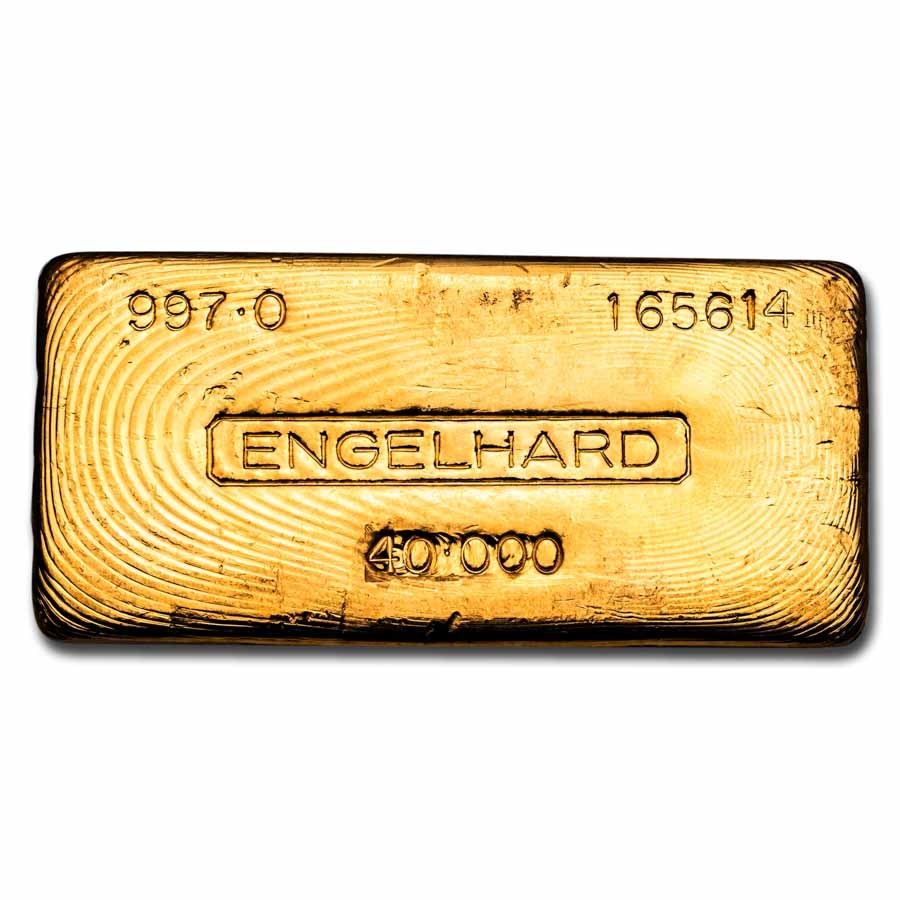 40 oz Gold Bar - Engelhard (Poured, 0.997 Fine)