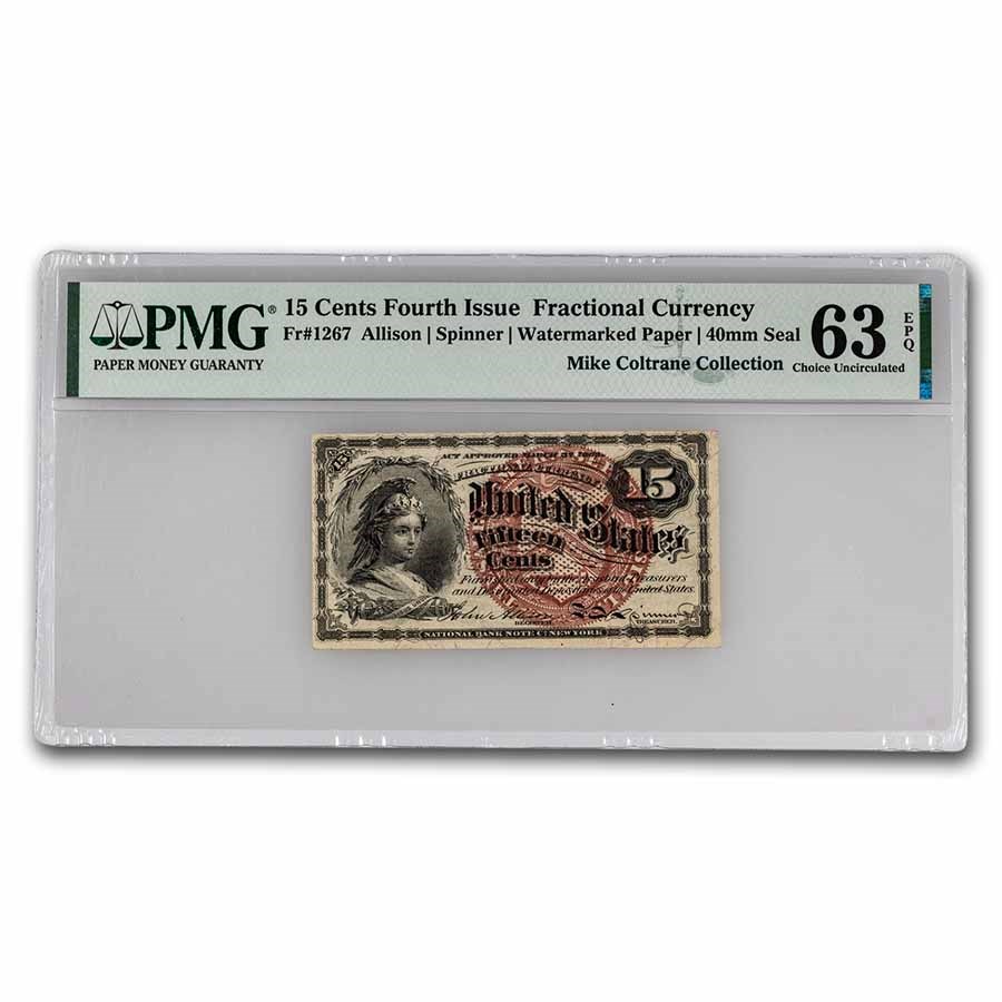 Buy 4th Issue Fractional Currency 15 Cents CU-63 EPQ PMG (Fr#1267) | APMEX