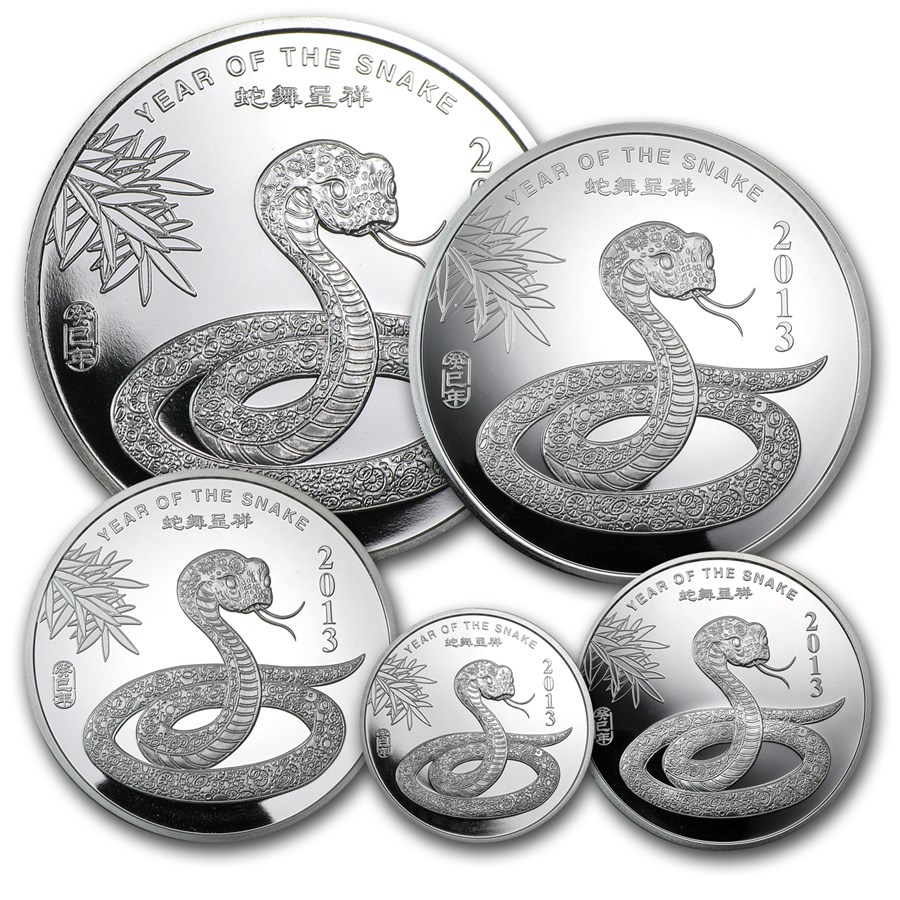 Buy 5-Coin Silver Round - APMEX Set (2013 Year of the Snake) | APMEX