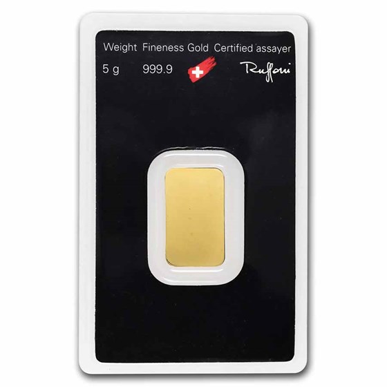 Buy 5 gram Gold Bar - Brand Name (w/Assay Card) | APMEX