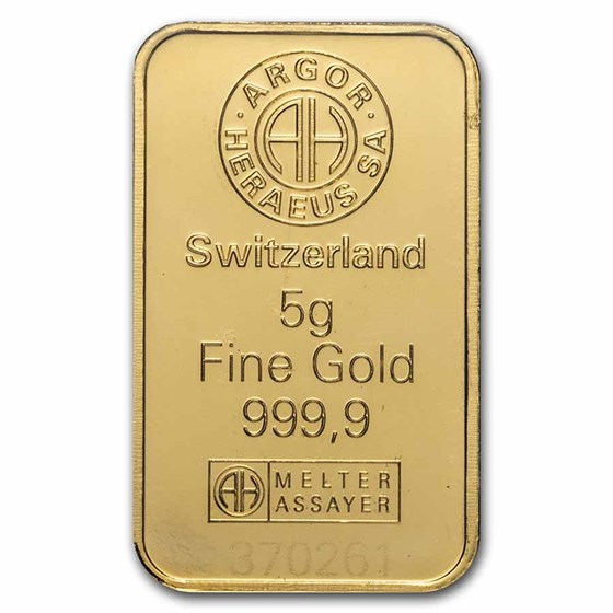 Buy 5 gram Gold Bar - Brand Name (w/Assay Card) | APMEX