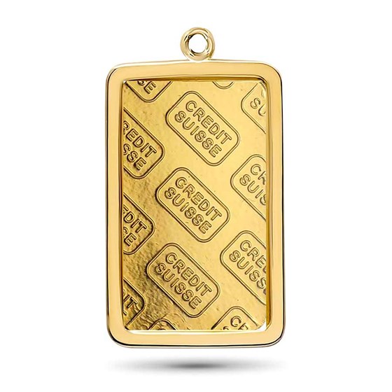 5 gram Gold Bar - Credit Suisse Vintage Design (w/ Bezel)