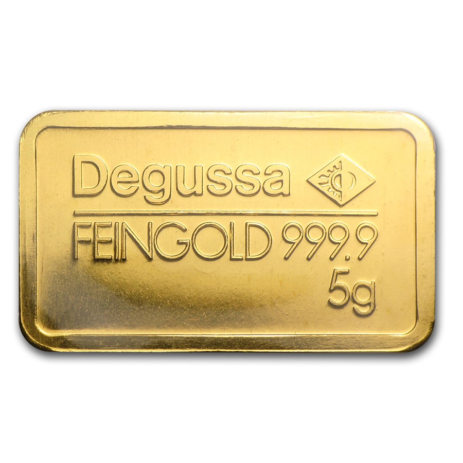 Buy 5 gram Gold Bar - Degussa (Pressed) | APMEX