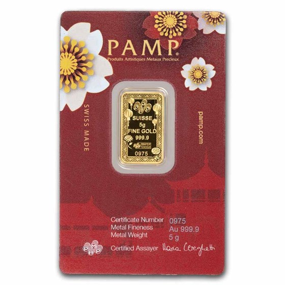 Buy 5 gram Gold PAMP Good Luck Laughing Buddha Bar | APMEX