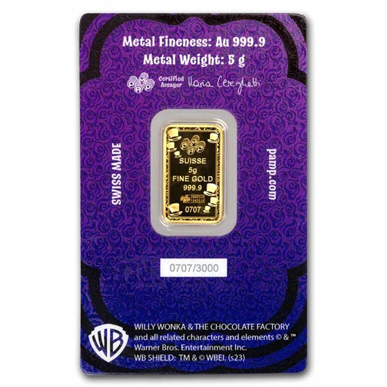 Buy 5 gram Gold Bar PAMP Willy Wonka Golden Ticket | APMEX
