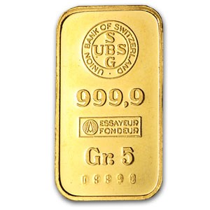 Buy 5 gram Gold Bar - UBS (w/o Assay Card) | APMEX