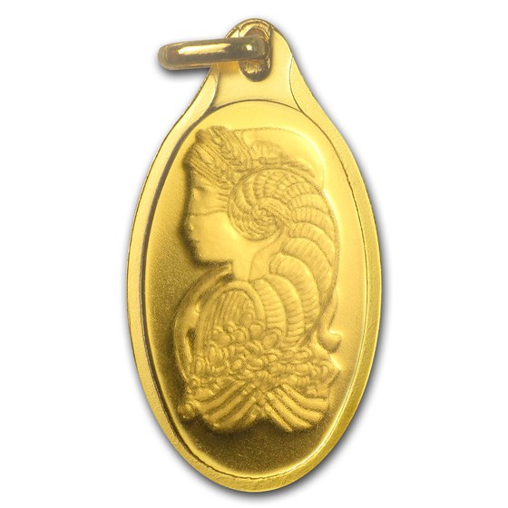 Buy 5 gram Gold Pendant - PAMP Suisse (Fortuna, Oval) | APMEX