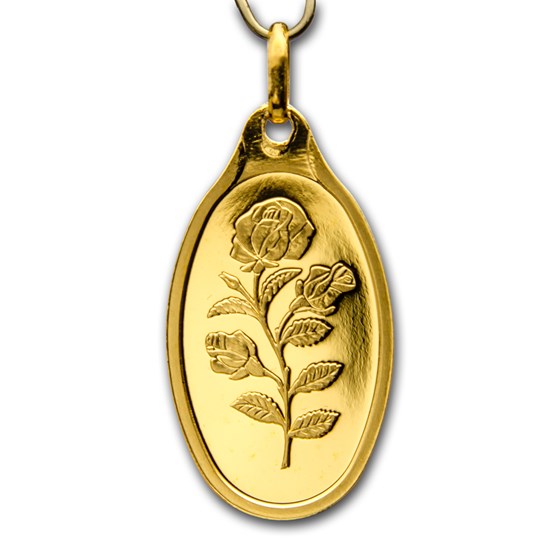Buy 5 gram Gold Pendant - PAMP Suisse (Rose, Oval, w/out Assay) | APMEX