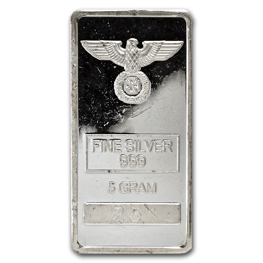 Buy 5 gram Silver Bar - Iron Cross | APMEX