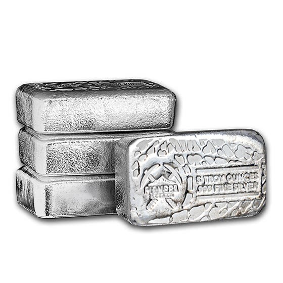Buy 5 oz Cast-Poured Silver Bar - Pioneer Metals | APMEX