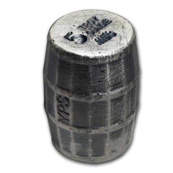 Buy 5 oz Hand Poured Silver - 3D Barrel | APMEX