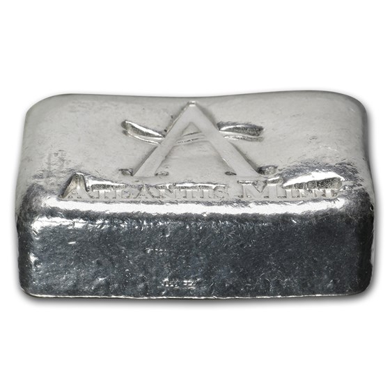 Buy 5 oz Hand Poured Silver Loaf Bar - Atlantis Mint w/Serial # | APMEX