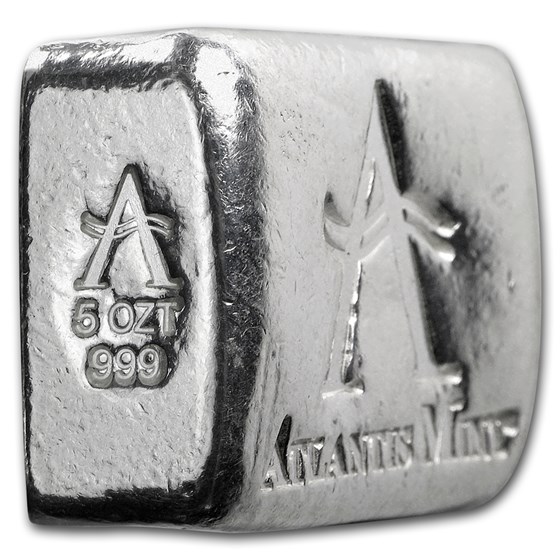 Buy 5 oz Hand Poured Silver Loaf Bar - Atlantis Mint w/Serial # | APMEX