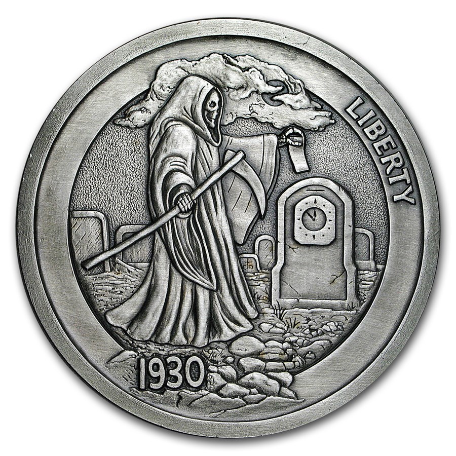 Buy 5 oz Silver Antique Round - Hobo Nickel (Graveyard Shift) | APMEX