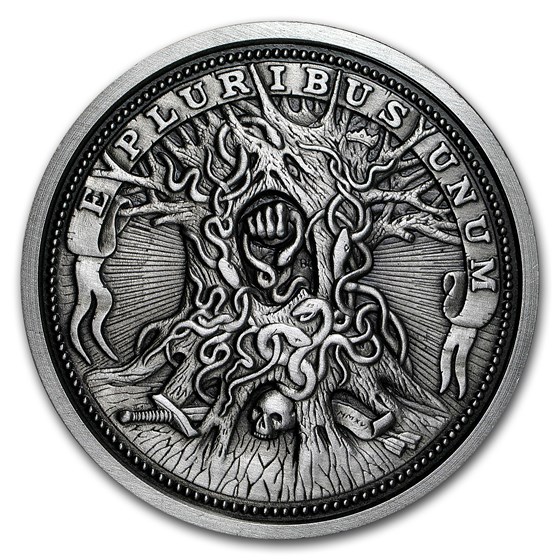 Buy 5 oz Silver Antique Round - Hobo Nickel Knight, Death & The Devil ...