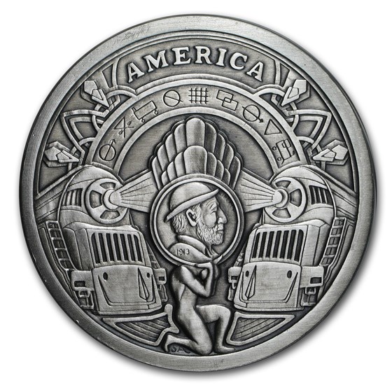 Buy 5 oz Silver Antique Round - Hobo Nickel (Trains) | APMEX