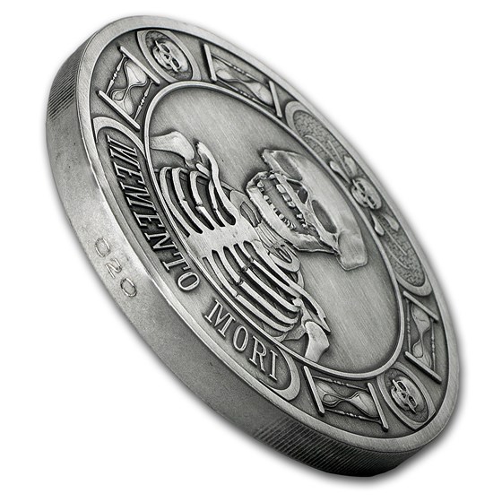 Buy 5 oz Silver Antique Round - Memento Mori | APMEX