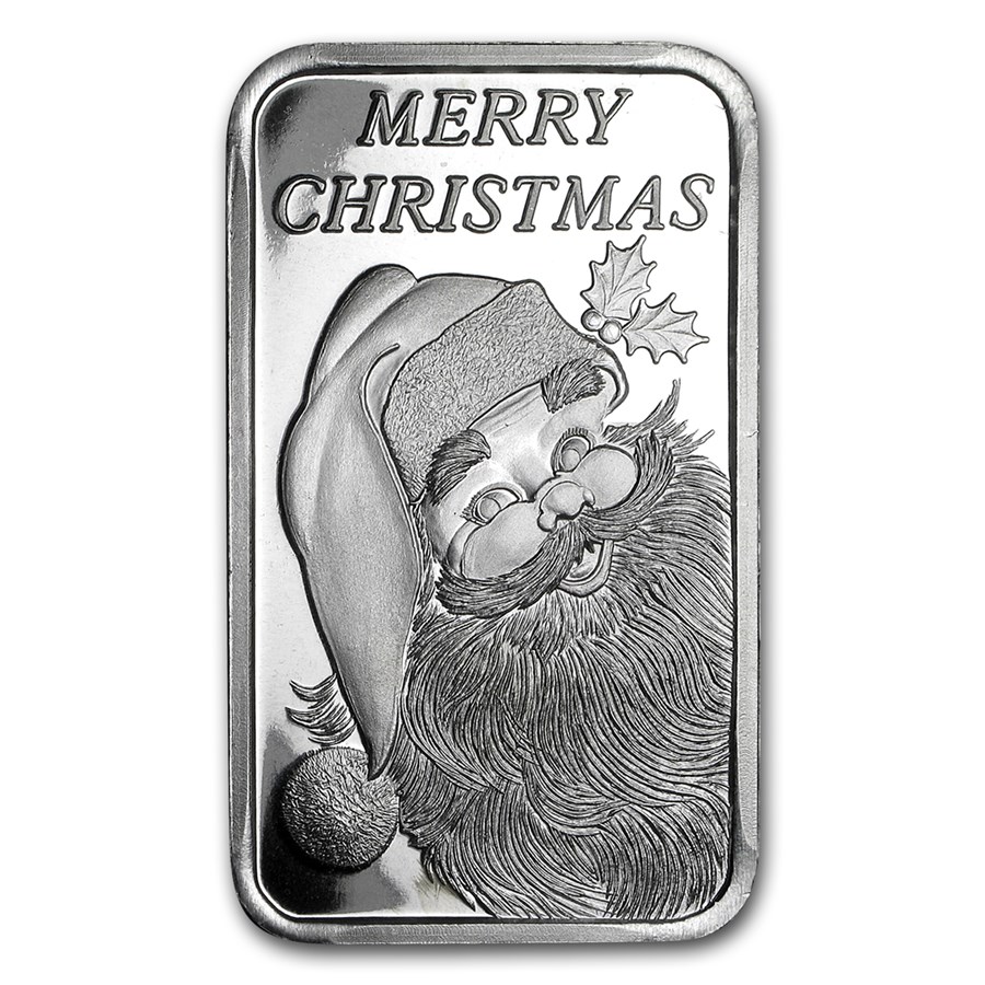 Buy 5 oz Silver Bar - 2017 Merry Christmas: Santa Claus | APMEX