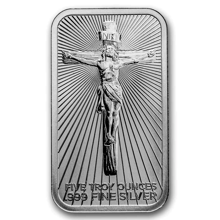 Buy 5 oz Silver Jesus on the Cross Bar | APMEX