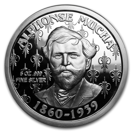 Buy 5 oz Silver Colorized Round - Mucha Series (JOB) | APMEX