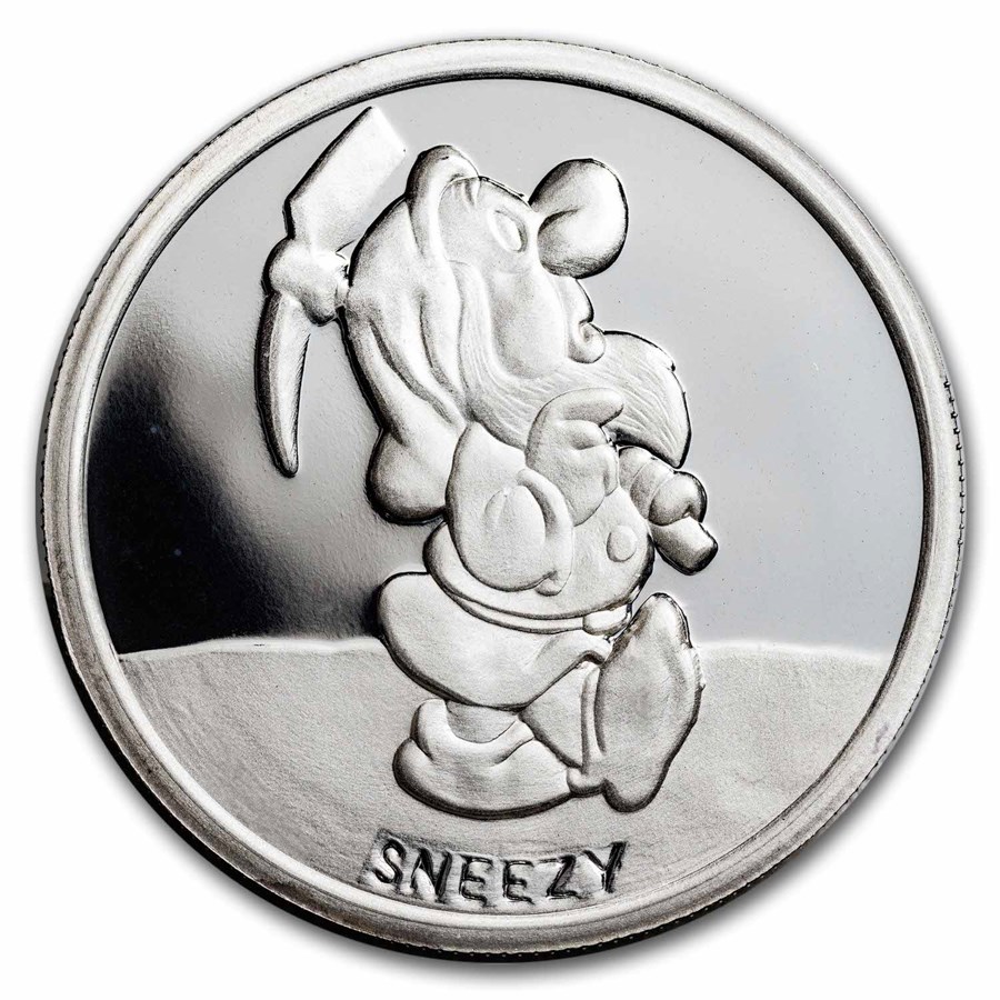 Buy 5 oz Silver - Disneys Snow White 50th Anniv Sneezy (Capsule Only ...