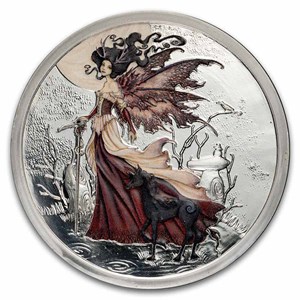 5 oz Silver Proof Colorized Amy Brown Round - Red Queen