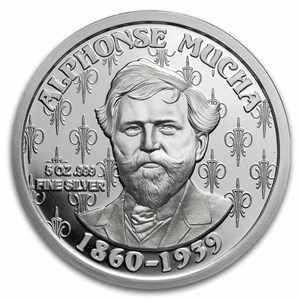 5 oz Silver Proof Round - Mucha Series (Dance)