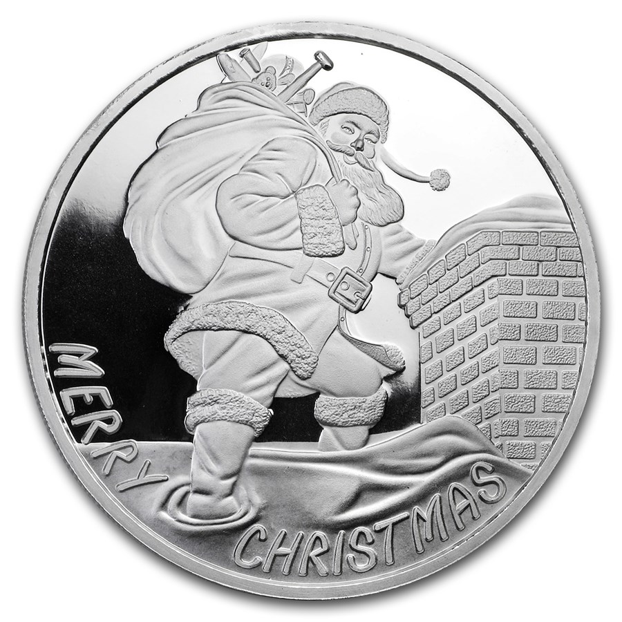Buy 5 oz Silver Round - Merry Christmas - Santa Claus | APMEX