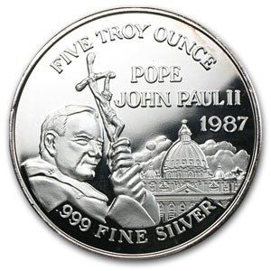 Buy 5 oz Silver Round - Pope John Paul II | APMEX
