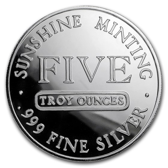 Buy 5 oz Silver Round - Sunshine Mint (Original Design) | APMEX